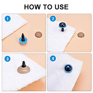 Meafeng 600 Pcs Colorful Plastic Safety Eyes and Noses with washers, for Amigurumi Crafts Doll Crochet Stuffed Animal Teddy Bear Making (Ø 6~14mm)