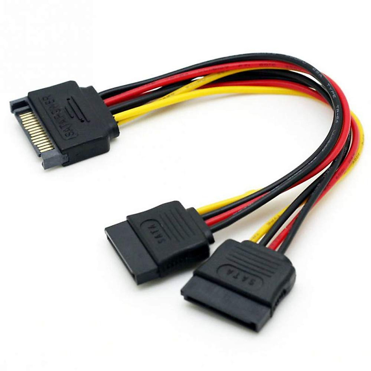 ANRANK High Speed SATA Power 15-pin Male to Dual 15-pin Female Y-Splitter Cable Adapter for HDD Hard Drive