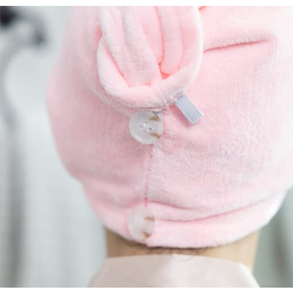 PIPIZ 4 Pack Microfiber Hair Towel Wrap for Women,Super Absorbent Hair Drying Towels, Anti-Frizz Hair Turban Towel for Long Wet Hair Pink