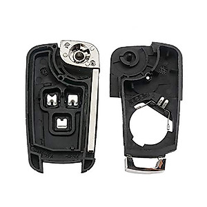 Dewangli Replacement Flip Folding Key Fob Case Cover fit for 2010 2011 2012 2013 2014 Chevy Chevrolet Camaro Cruze Malibu Equinox Sonic Impala Remote Key Fob Shell OHT01060512 (3 Button) (3 Button)