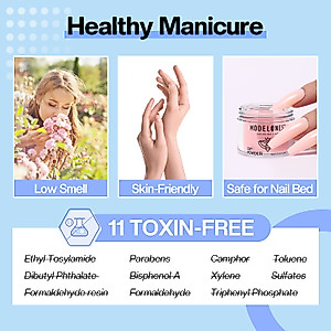 Modelones Dip Powder Clear Color, Nail Dipping Powder French Nail Art, 28+ Long-Lasting Build Powder Pro System Salon DIY at Home No Needed Lamp Cured