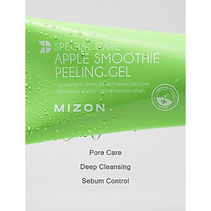 MIZON Apple Smoothie Peeling Gel,Smooth Skin, Glowing Skin, Elasticity, Natural Peeling. Mild Peeling, Gentle Exfoliation, Deep Cleansing (120ml, 4.1 fl oz)