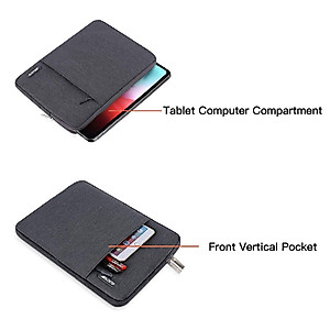 MOSISO Tablet Sleeve Case Compatible with iPad 10th 10.9 inch 2022 / iPad Air 5th 10.9 / iPad Pro 11 M2 / iPad 9/8/7 10.2 / iPad Air 4 10.9/Air 3 10.5 / iPad 9.7, Polyester Vertical Bag, Space Gray