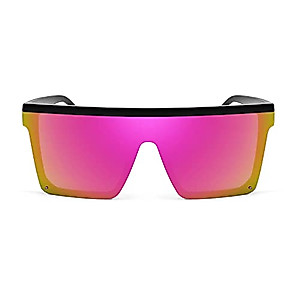 FEISEDY Oversized Sunglasses Mens Womens Flat Top Square Trendy Visor Shades UV400 B2470