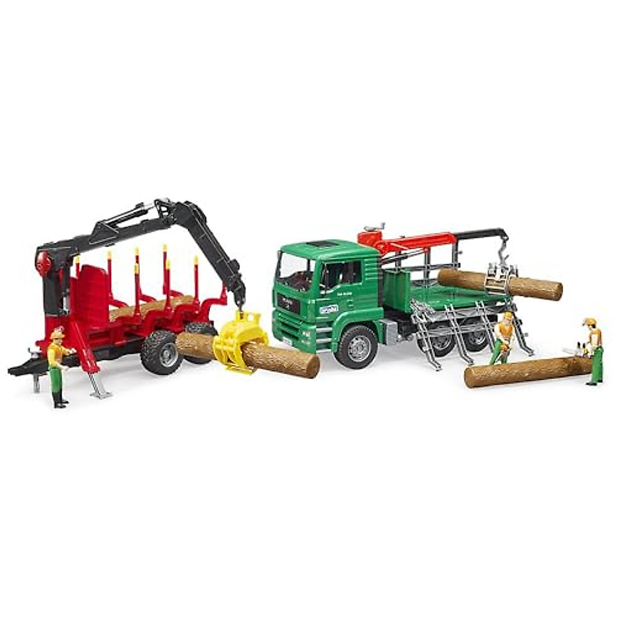 Bruder Forestry Trailer with Crane Grapple and 4 Logs
