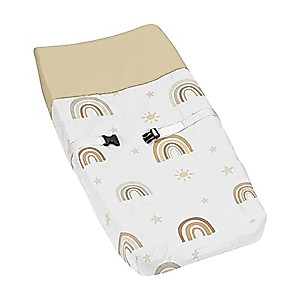 Sweet Jojo Designs Neutral Boho Rainbow Girl Boy Unisex Baby Nursery Changing Pad Cover - Mustard Yellow Pumpkin Orange Bohemian Sunshine Modern Vintage Beige Gold Taupe Tan