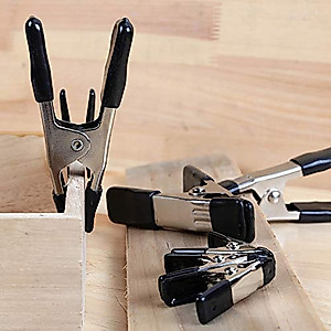 Amazon Basics 20-Piece Steel Spring Clamp Set, 15 Pack of 3/4-Inch, 5 Pack of 1-Inch, Black/Silver