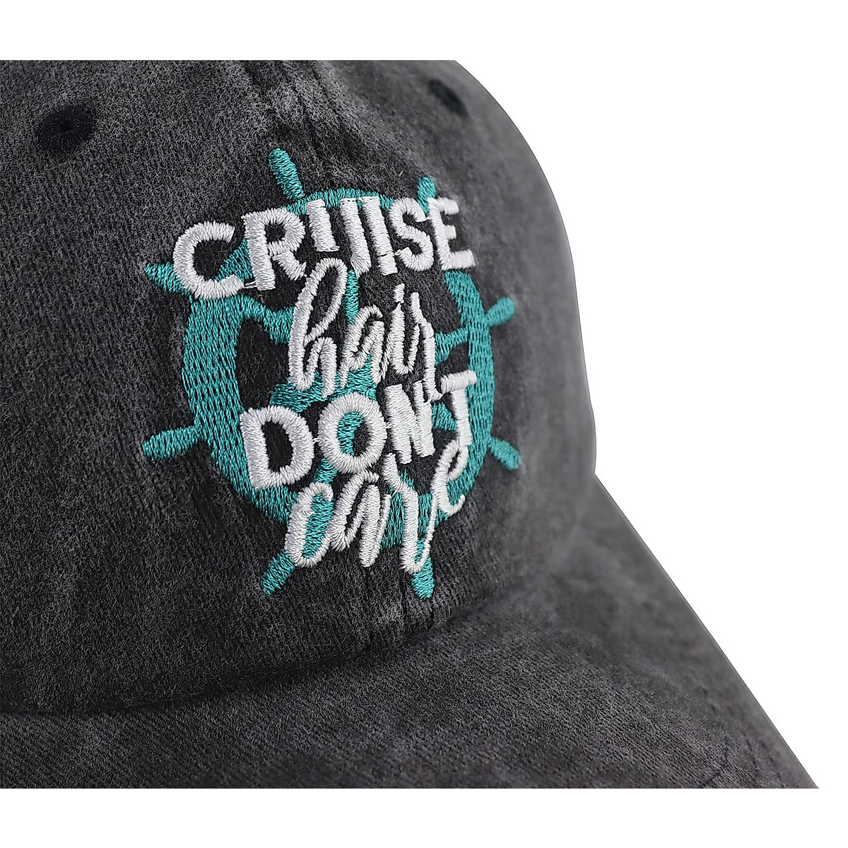 Cruise Essentials for Men Women, Cruise Hair Don't Care Hat, Adjustable Washed Cotton Embroidered Boat Sun Beach Baseball Cap, Christams Birthday Gifts for Mom Dad Friend Captain Sailors Cruise Lovers