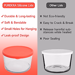 PUREKRA 1 Pack Silicone Lid for Anchor Hocking Footed Glass Trifle Bowl & Shallow Trifle Bowl （104 Oz / 3-Quart), Dishwasher And Microwave Safe (Bowl not included)