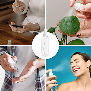 YEUIKERR 36 Pack Plastic Small Spray Bottles 4 oz/120 ml, Fine Mist Clear Empty Plastic Small Travel Spray Bottle, with 10 Funnels and 10 Labels