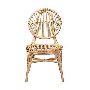 Bali & pari Iris Modern Bohemian Natural Brown Rattan Dining Chair