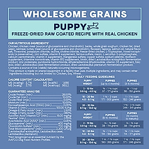 CANIDAE Pure Petite Premium Freeze-Dried Raw Coated Dry Puppy Food for Small Breed, Limited Ingredient Diet, Chicken Recipe with Wholesome Grains, 4 lb Bag