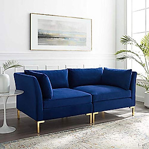 Modway Ardent Performance Velvet Loveseat, Navy