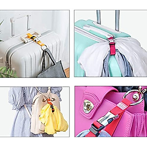 JAKAGO Heavy Duty Add a Bag Luggage Strap Adjustable Coat Holder Gripper Carry-on Baggage Suitcase Belt with Ring Hook Travel Attachment Handbag Clip(Black)