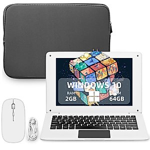 iSTYLE Mini Laptop Student X10 Pro, 10.1" Laptop Windows 10, 1 Year Office 365,Intel CPU 2GB RAM 64GB eMMC Storage, WiFi, Webcam, HDMI, Bluetooth, Kids Laptops Computer, Laptop Sleeve, Wireless Mouse