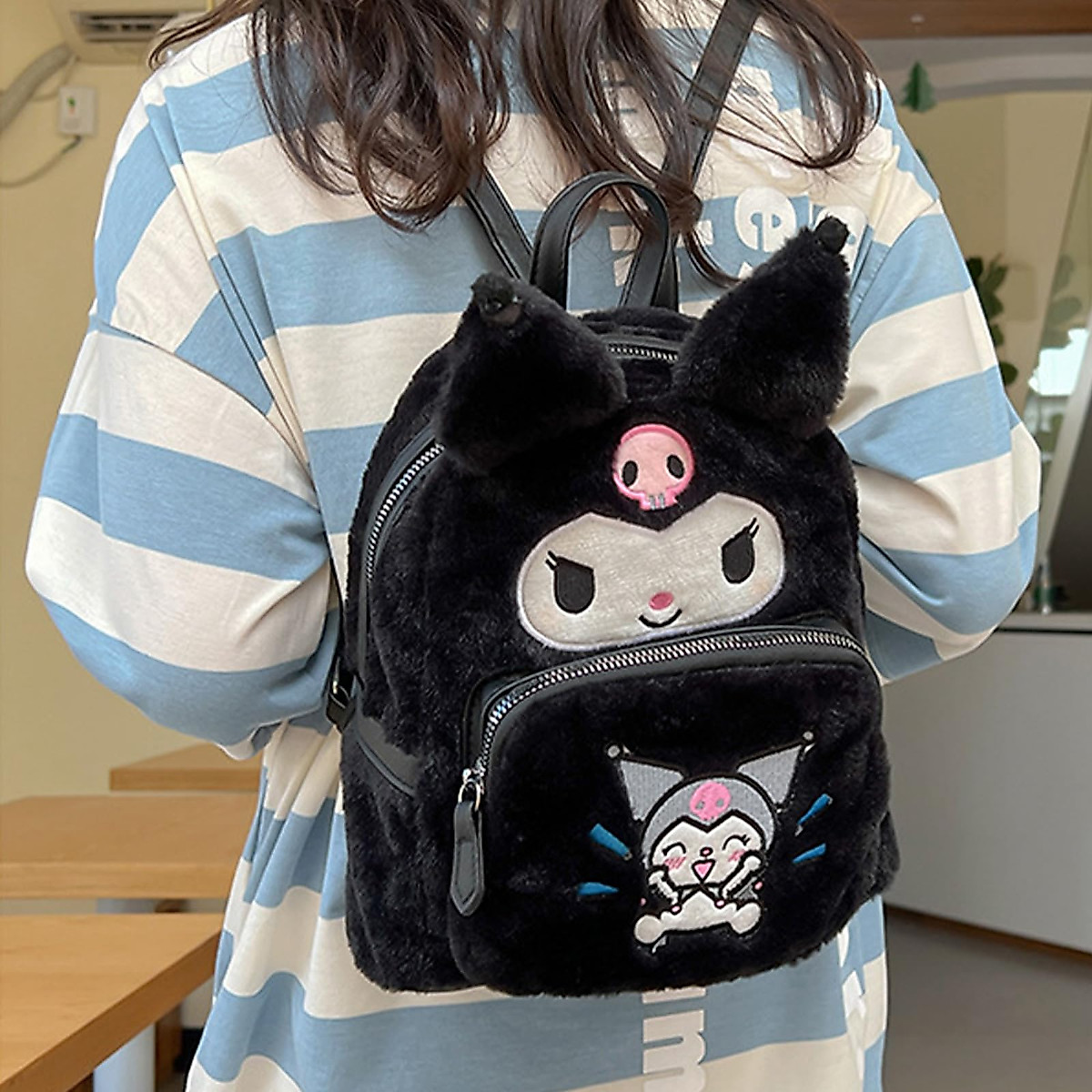Ohjijinn Kawaii Backpack Cute Plush Bag, Anime Backpack Cartoon Bags, Plush Backpack Mini Backpacks for Girls Kids