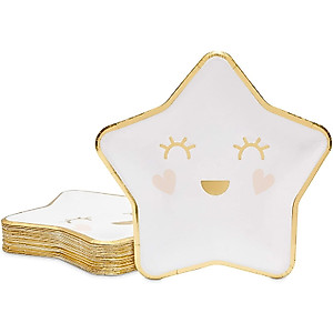 Sparkle and Bash 48-Pack Twinkle Little Star Paper Plates for Baby Shower, Gender Reveal Party (9 in)