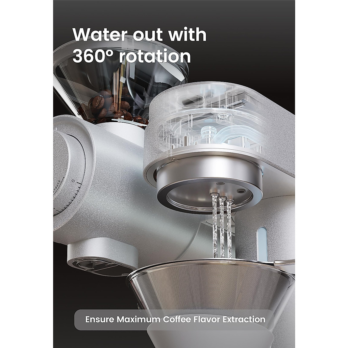 Gevi Professional Barista Coffee Machine | Smart Pour-over Drip Coffee Maker | Programmable Brew & Spin Speed | 51 Precise Grind Settings | Custom Recipes | Fast Heating Brewer for Home and Commercial