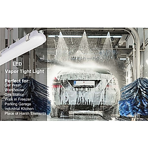 DAKASON 4-Pack LED Vapor Tight Light 40W (80W Eq.) 4200lm, 4FT Outdoor Shop Light Waterproof 5000K IP65 100-277V LED Vapor Proof Fixture for Parking Garage Car Wash Warehouse UL Listed