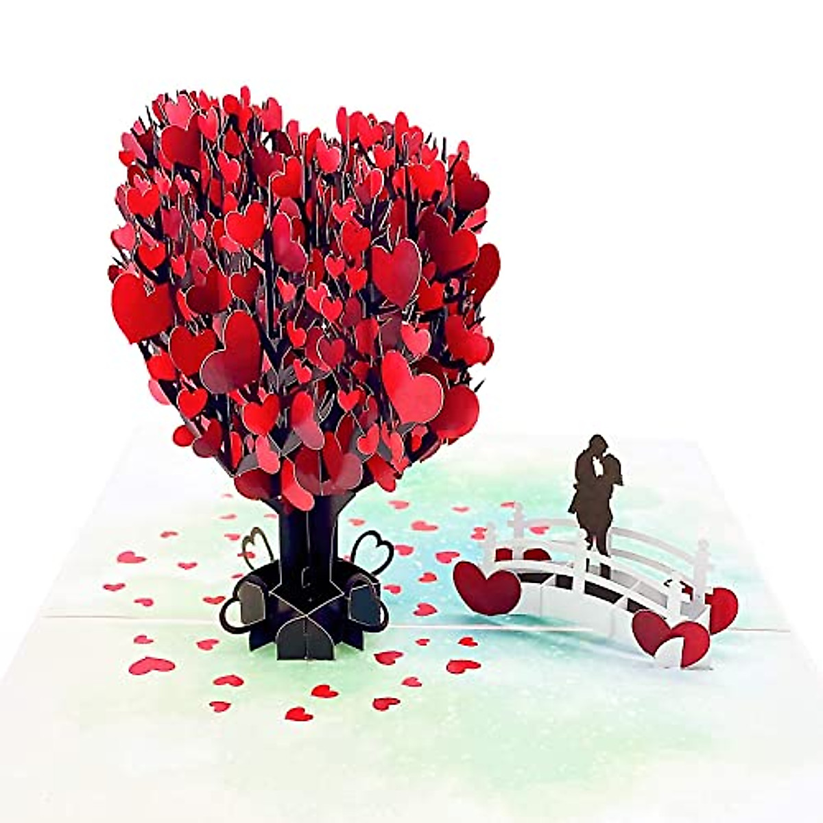 Liif Love Tree Couple Valentines Day 3D Greeting Pop Up Card, Happy Anniversary, Wedding, Mother's Day, Engagement, Birthday| For Wife, Husband, Parents, Couple, Girlfriend, Her | With Message Note & Envelop | Large Size 8 x 6 inch
