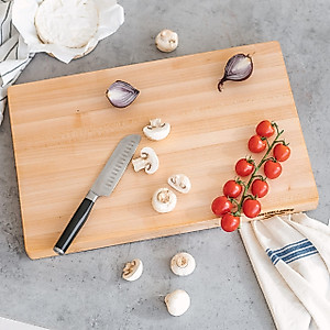 Large Maple Wood Cutting Board - Hardwood Chopping Block 1.4 Inches Thick - Stable and Reversible - Coated with Eco Oil & Wax