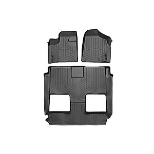 WeatherTech Custom Fit FloorLiners for Grand Caravan, Town & Country Van - Full Set (444211-441414), Black