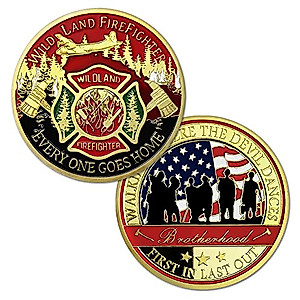 US Wildland Firefighter Souvenir Badges Emblem Gift for Wasteland Hero Fireman