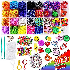 FUNZBO Rubber Band Bracelet Kit - Loom Bracelet Making Kit, Rubber Bands for Bracelets, Loom Bands Kit, Arts and Crafts Supplies, Crafts for Kids Age 4-8, Crafts for Girls Ages 6-8, 8-12 (Medium)