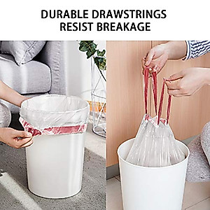 8 Gallon Trash Bags 120 Count Black Drawstring Trash Bags Thick Garbage Bags for Office Kitchen Home Plastic Trash Bags 22.06'' x 25.61'' (White, 8)