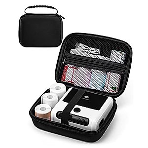 Memoking Case for M220 M200 Label Maker Portable Bluetooth Thermal Label Printer,Case for M200 M220 Label Printer - Storage Holder Tape Paper Roll & USB Cable, Black (Box Only)