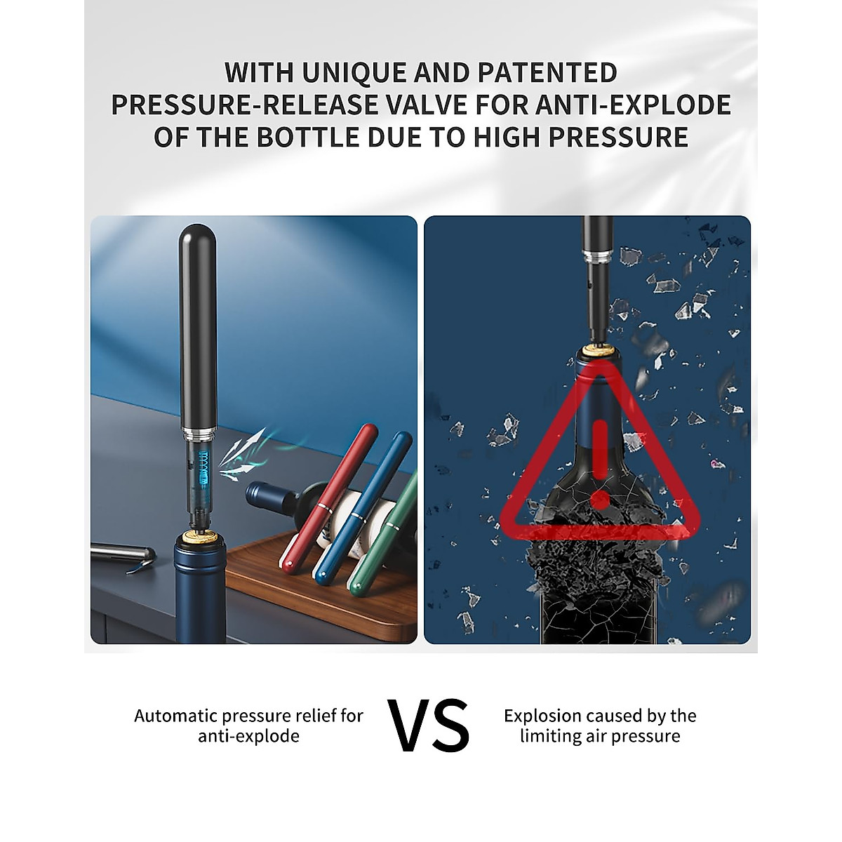 CIRCLE JOY Air Pump Wine Bottle Opener Set, Efficient Cork Remover With Foil Knife, Wine Pourer, Vacuum Stopper, Portable Mini Corkscrew Wine Opener for Home Travel Outdoor, Present for Wine Lovers