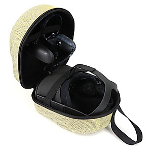 MASiKEN Precious Carrying Case for Oculus Quest VR Gaming Headset and Controllers - EVA HardCase with Inner Mesh Pocket for Oculus Quest Accessories (Yellow)