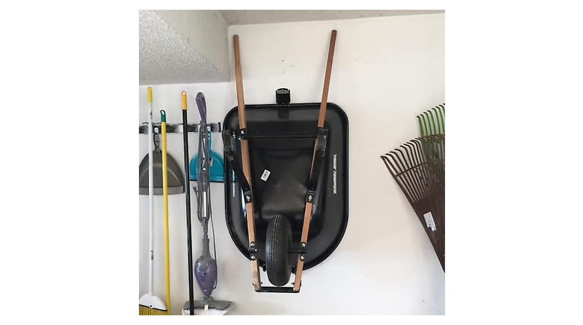 Heavy-Duty Wheelbarrow Holder for Garage Storage