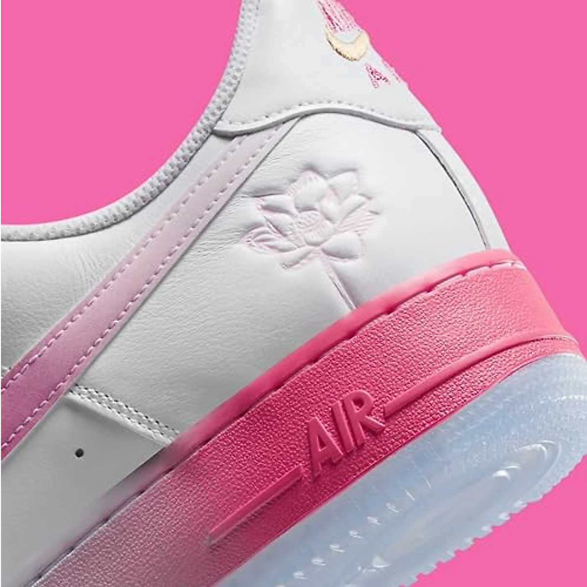 Nike Men's Air Force 1 07 PRM White/Lotus Pink-Yellow Gold (FD0778 100) - 11