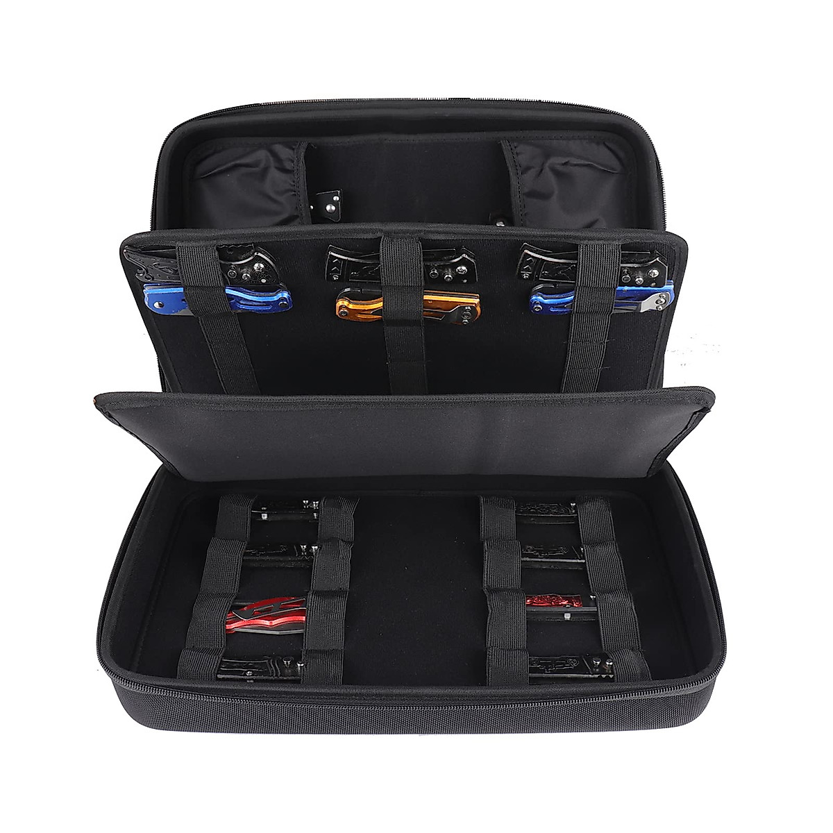 Knife Display Case,Pocket Knife Display Case,Knife Case Storage Box,Knife Holder with 42+ Slots,Folding Knive Sheath Bag Collection Carrier for Tactical Survival Knife,Outdoor,Kitchen,EDC Mini Knife