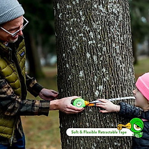 Handy Famm 8Ft Animal-Shaped Kids Tape Measure, Level & Protractor Angle Finder, Fun Educational Children's Tape Measure, Small Measuring Tape for Learning Early Math Skills, Ages 6+, Green Bird