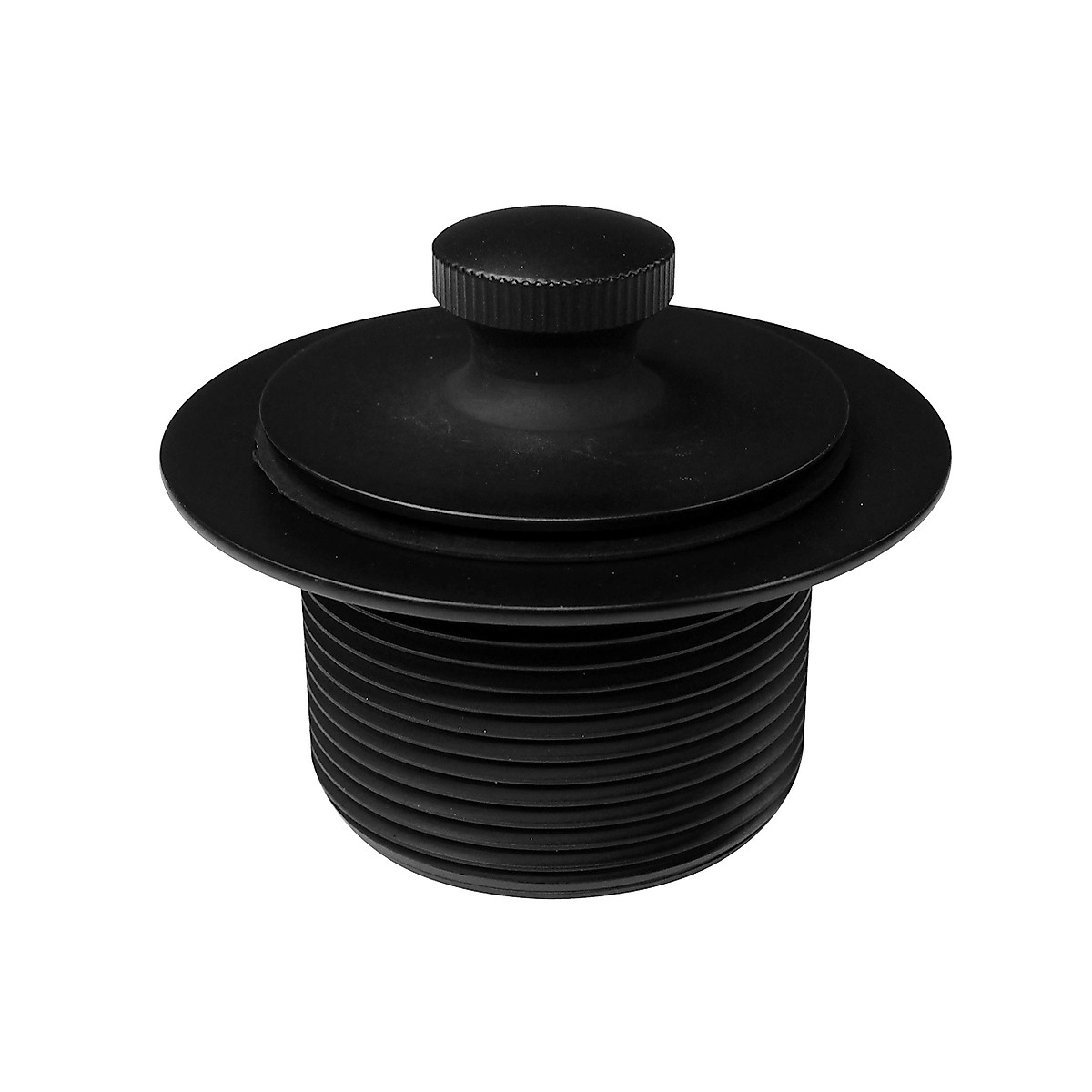 Westbrass 14" Brass Twist & Close Bath Waste & Overflow with 2-Hole Faceplate, Matte Black, D321-62