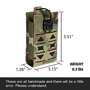 TOPTACPRO Tactical Radio Pouch MOLLE Radio Holster Compatible with 148/152 MPU5 Baofeng Radio Case Bag Walkie Talkies Rifle Mag with Elastic Cord 500D Nylon (Multi-camo)