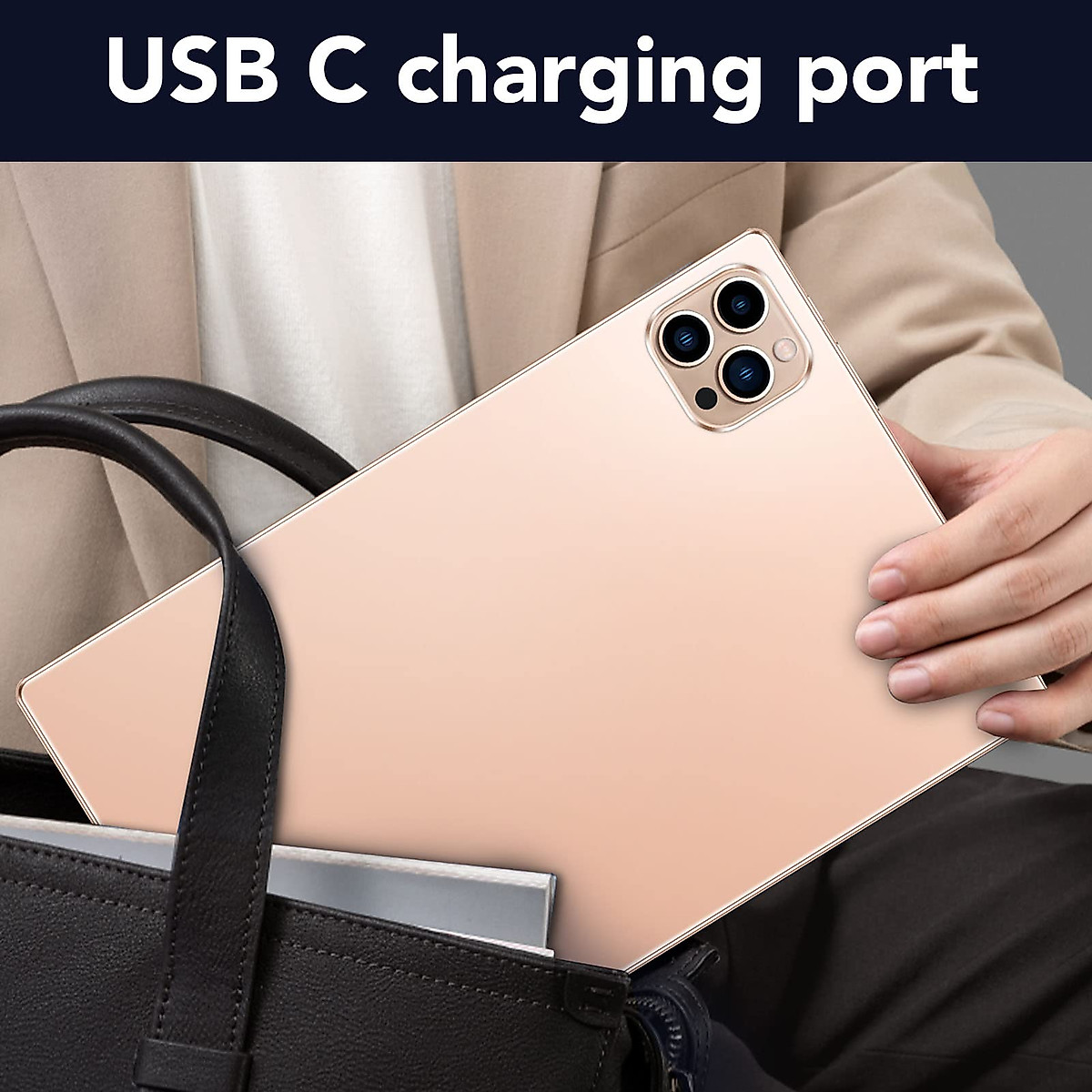 10.1 Inch Tablet for Android11, 4G Network Phone Call, 5G 2.4G WiFi Tablet PC, Octa Core 6G RAM 128G ROM, 8000mAh Battery, with Dual SIM Card Slot, Gifts for Kids (Gold)