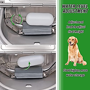 KHEARPSL Automatic Heated Dog Bowl Thermal-Bowl Livestock Waterer Water Trough Stainless Steel Auto Waterer for Chicken Dog Cattle Horse Pig Goat (Waterer+Pipe+Connector+Screw)