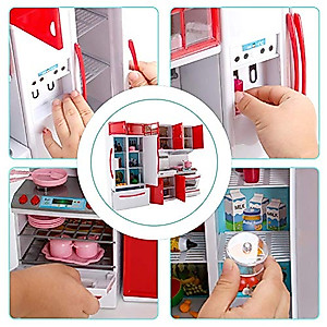 Liberty Imports Gourmet Red Doll Modern Kitchen Mini Toy Playset with Lights and Sounds, Perfect for 12 Inch Dolls