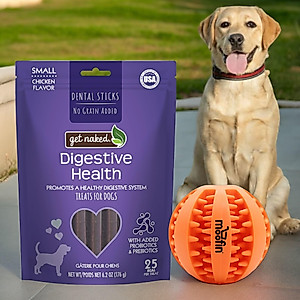 moofin Bundle of Teeth Cleaning Durable Natural Rubber Pe, and Grain Free 1 Pouch 6.2 Oz Digestive Health Dental Chew Sticks, Sm, Pack of 3