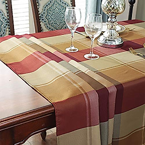 Rectangle Tablecloth Checkered Style Polyester Table Cloth Spillproof Dust-Proof Wrinkle Resistant Heavy Weight Table Cover for Kitchen Dinning Tabletop (Rectangle/Oblong, 52" x 70" (4-6 Seats), Red)