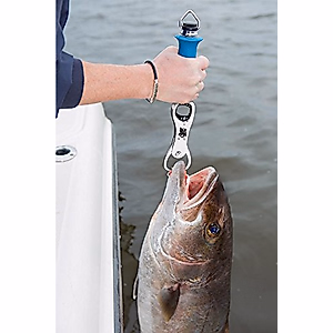 CUDA 11.5" Grip & Scale | Durable For Saltwater and Freshwater Use Up to 50 LBS Fish Scales with Non-Slip Scale Pattern Grip & Stainless Steel Jaws | Lanyard Included