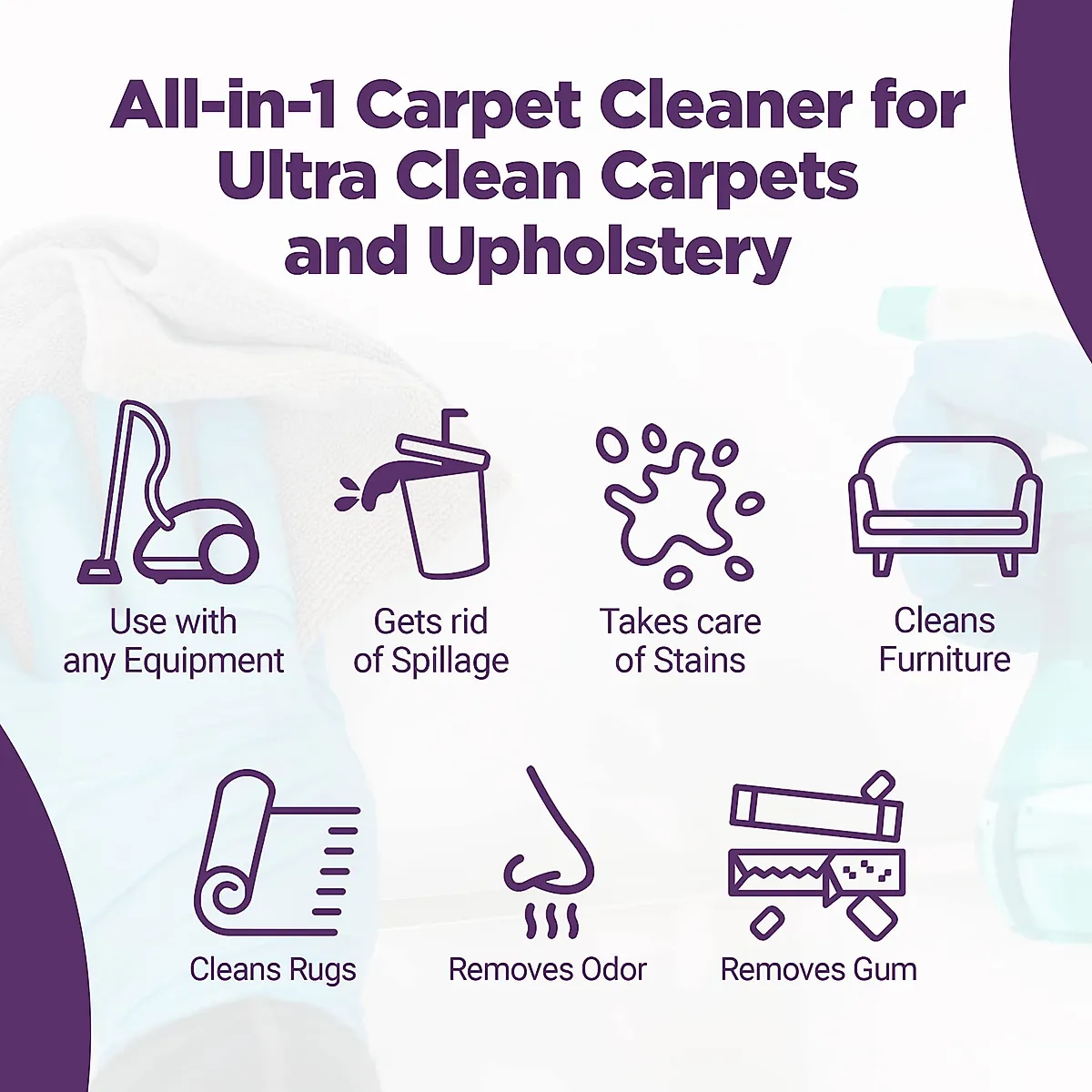 Ultra Chem Labs Professional Grade, All-in-One Super-Concentrated Upholstery Carpet Solution, Electrolytic Rug and Stain Remover, Dark Cherry Scent, 32 oz Formula Yields 8 Gallons