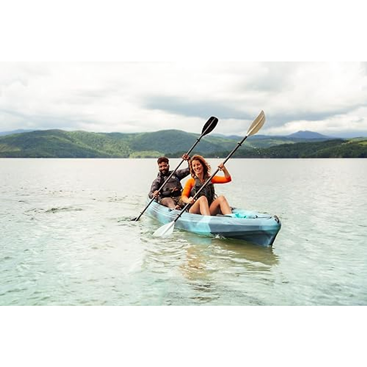 Perception Kayaks Tribe 13.5 Sit on Top Tandem Kayak for All-Around Fun Large Rear Storage with Tie Downs, Dapper