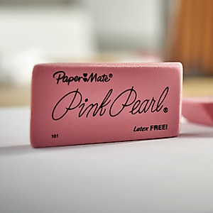 Paper Mate Erasers Pink Pearl Large Erasers, 12 Count