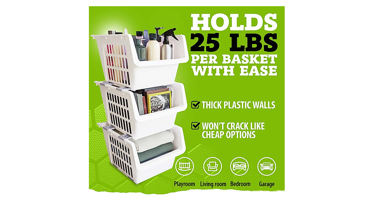 Durable Stackable Storage Bins for Home Organization