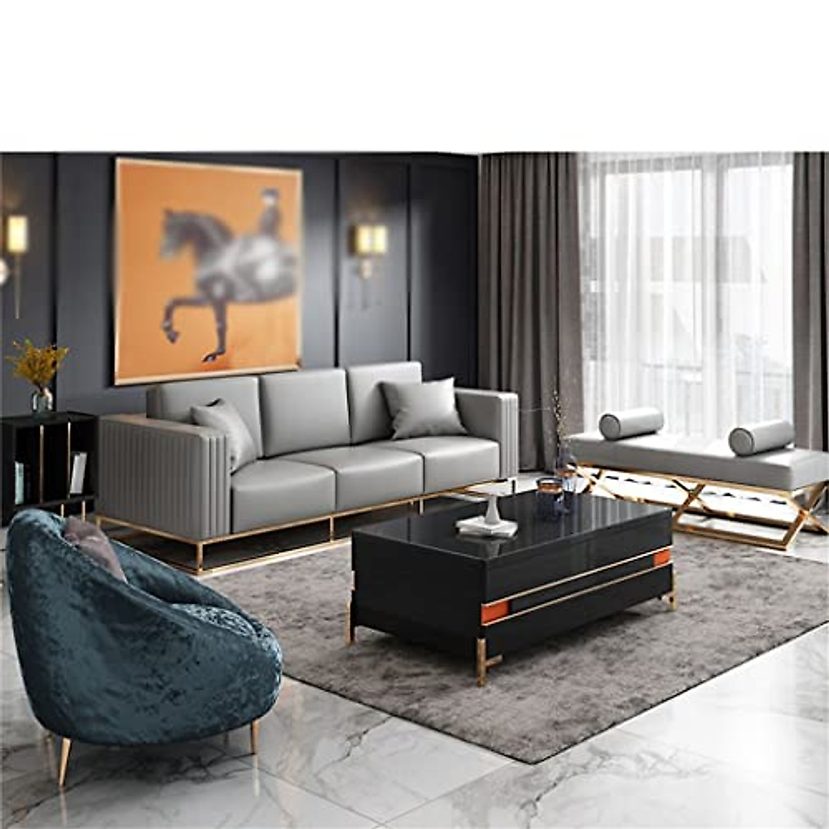 JFGJL Leisure Sofa Single Double Three Seat Lazy Sofa Hotel Bar Small Apartment Living Room Soft Armchair
