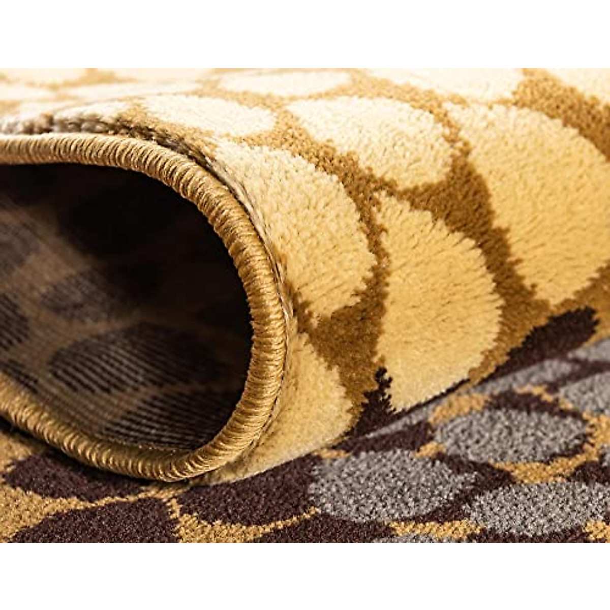 Unique Loom Barista Collection Area Rug - Java (5' 3" x 8' Rectangle, Beige/ Black)